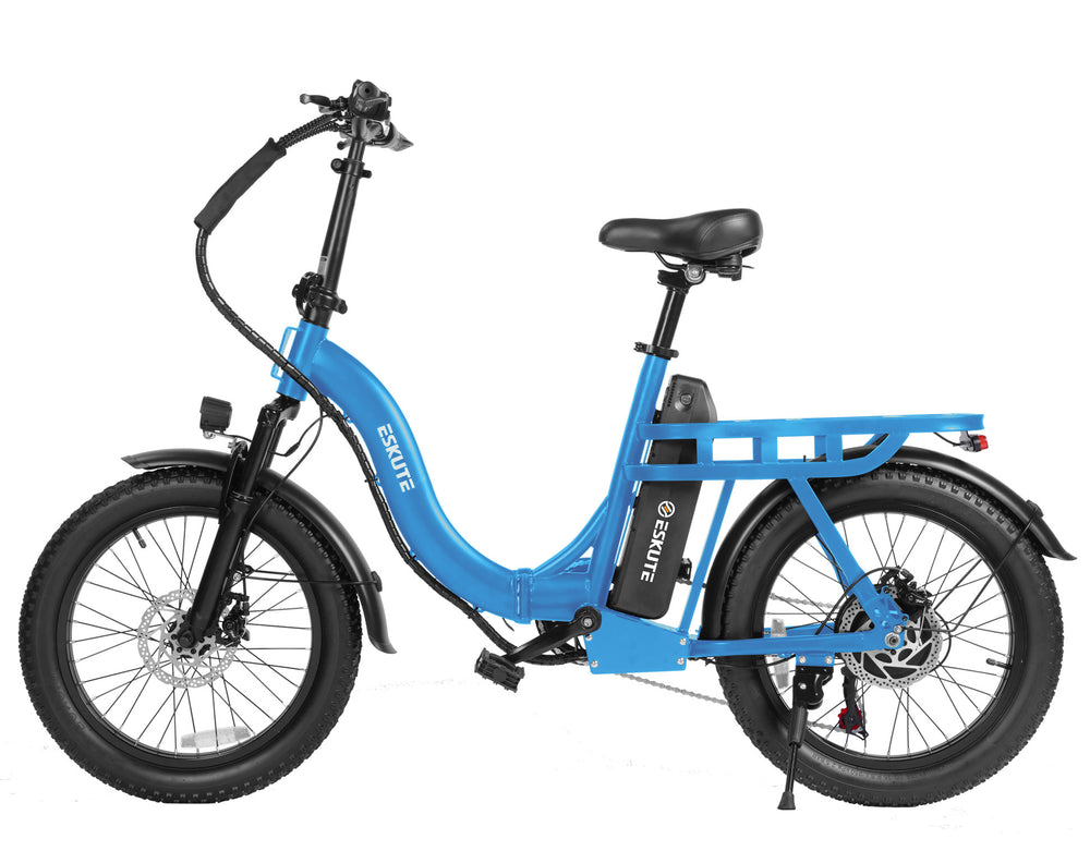 1200W 28MPH 55Miles Step-Through Ebike,Eskute D200 Folding Electric ...